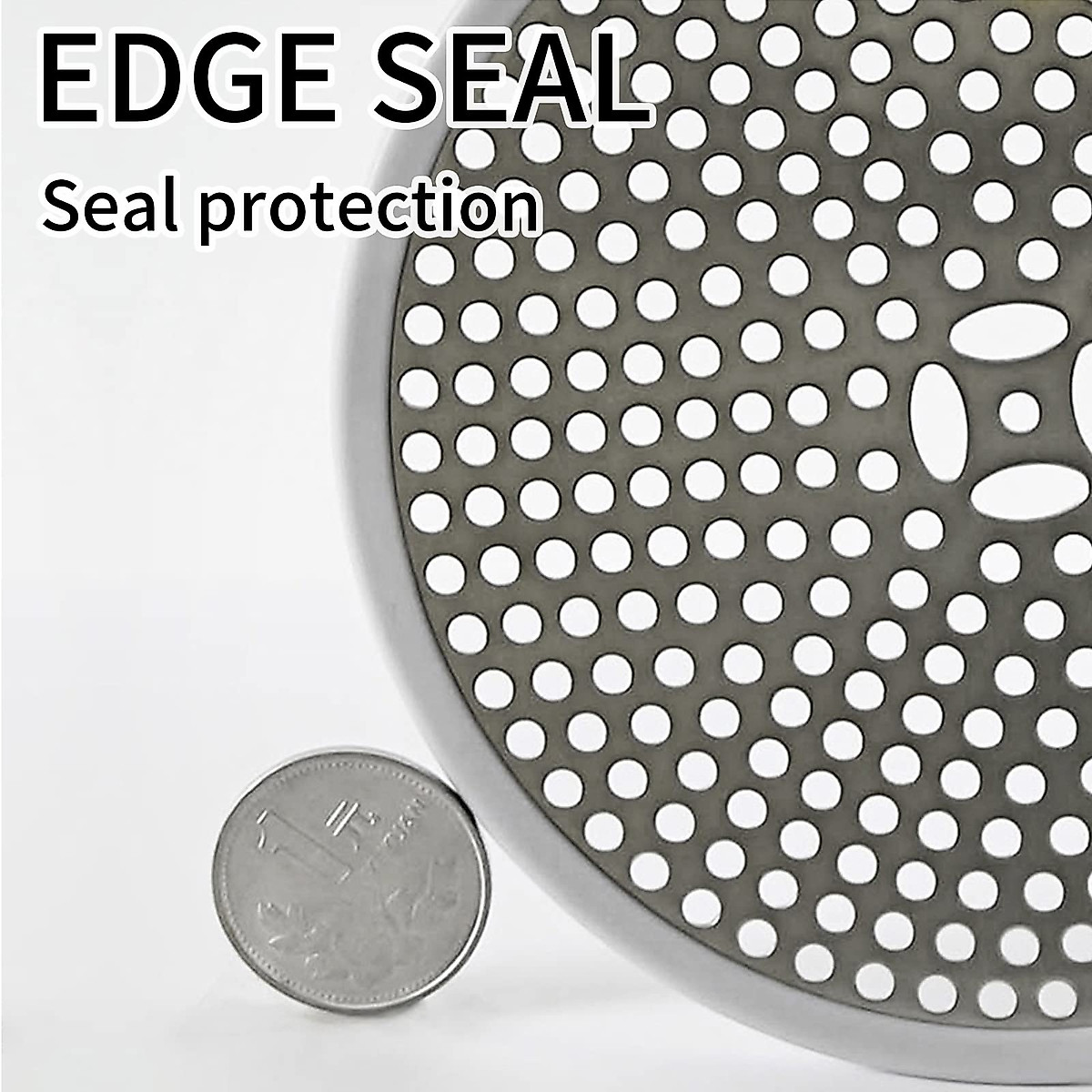 YAFIYGI Shower Drain Cover Hair Catcher Shower Drain Hair Catcher Flat Large Stainless Steel Silicone Trap Protector for Bathroom Floor Round Strainer Screen Standing Tub Stopper Prevents Clogs Round