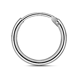 925 Sterling Silver 16 Gauge - 10mm Diameter Hinged Clicker Segment Nose Ring
