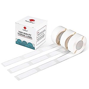 Phomemo D30 Thermal self-Adhesive Label, 3/8" X 1 1/2" (12mm X 40mm) 160 Labels/Roll, Compatible with Phomemo D30 Label Printer, Suitable for Home, Office, School, Black on White, 3 Roll