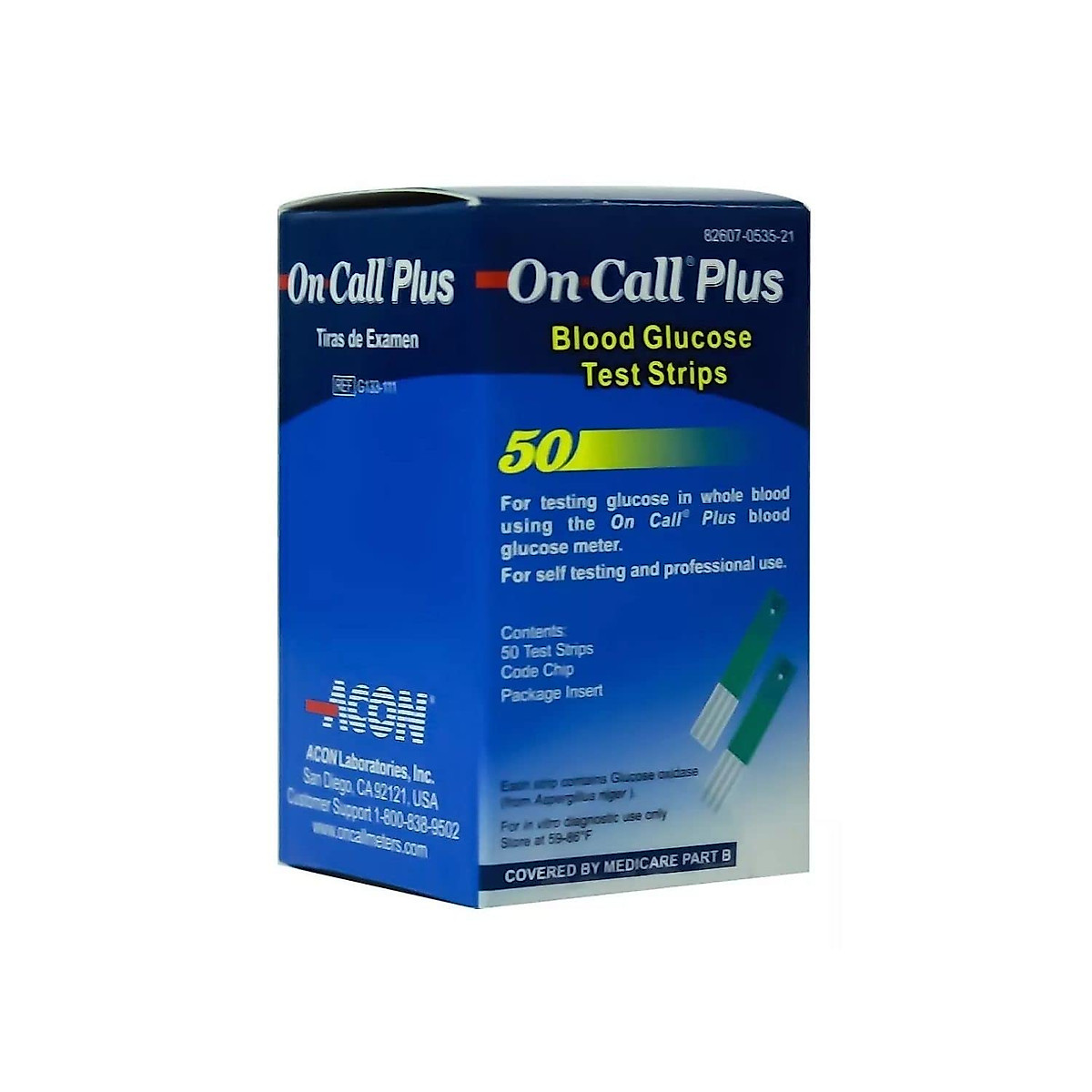 On Call Blood Glucose Test Strips 50 Ct.
