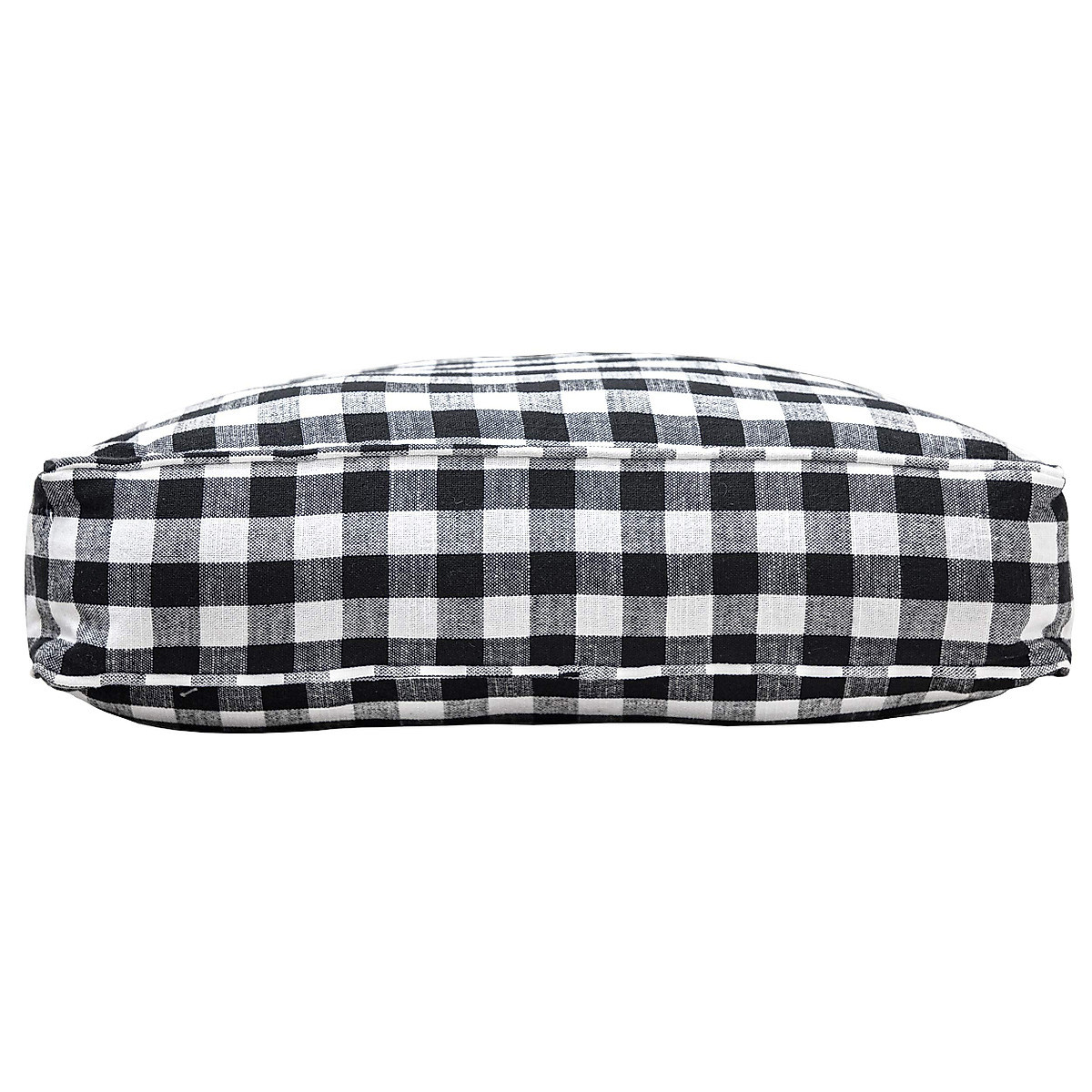 JN Better Homes & Gardens Yarn Dyed Floor Cushion - 24 inchesx24 inchesx5 inches - Black and White Gingham