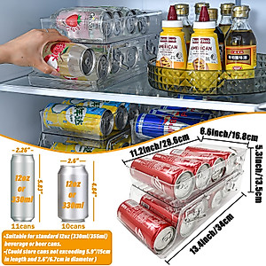 Soda Can Organizer for Refrigerator，Automatic Rolling Beverage Drink Can Storage Organizer,Plastic Dispenser Bin，Stackable Can Drink Holder for Fridge, Freezers, Cabinets,Camping