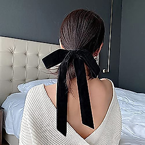Handmade Black Velvet Bow Hair Ties, Headbands for Women Girls, Elegant Hair Rope Hair Styling Accessories, Hair Band Set, Gifts for Mom, Yoga Outdoor Headdress Decor, Back to School Outfits