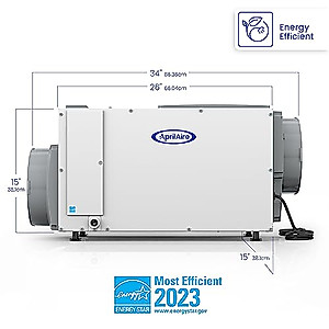 AprilAire E080 Pro 80-Pint Whole-House Dehumidifier + Model 76 Wall Mount Dehumidifier Control, Commercial-Grade Whole-Home Dehumidifier for Basement, Crawlspace, or Whole House up to 4,400 sq. ft.