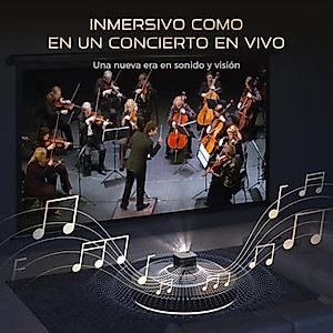 All-ln-One Projector 4K Supported, AURZEN BOOM 3 Smart Projector with WiFi and Bluetooth, 3D Stereo Sound & 36W Speakers, AI Auto Focus & Keystone, Netflix Official 500 ANSI Home Outdoor proyector