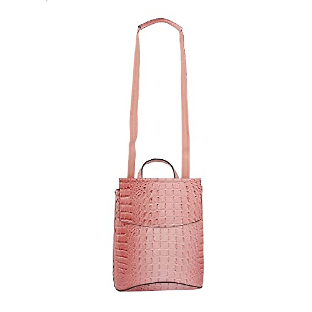 Fashion Convertible backpack Vegan Leather Travel Handbag Daily Shoulder Bag Multi Styles Colors (Red_Croco)