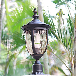 Post Lights Outdoor Post Light Post Cap Lights Outdoor Garden Lamp Warm White Post Pillar Lamp IP23 Waterproof Modern Post for Patio Fence Villa (Large) (Large)