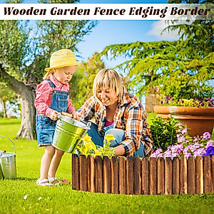 Gtouse Wooden Edging Fence, Garden Fencing Edging Border, Landscape Lawn Edging Border Anti-Corrosive Outdoor for Patio Yard Flower Tree Fence Decoration (9.8in × 3.9ft)