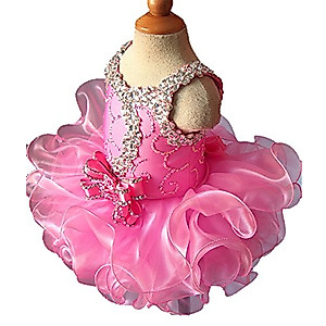Jenniferwu G037-1 Infant Toddler Baby Newborn Little Girl's Pageant Party Birthday Dress Pink Size 3T