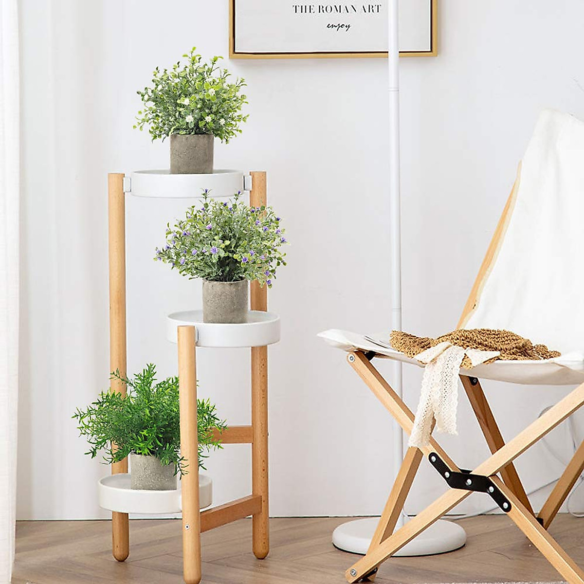 3 Pack Small Potted Artificial Plastic Plants,Mini Fake Rosemary Plant Faux Flower Houseplants for Home Decor Indoor,9.5" Tall Greenery Plants for Wedding Home Office Desk Garden,Indoor &Outdoor