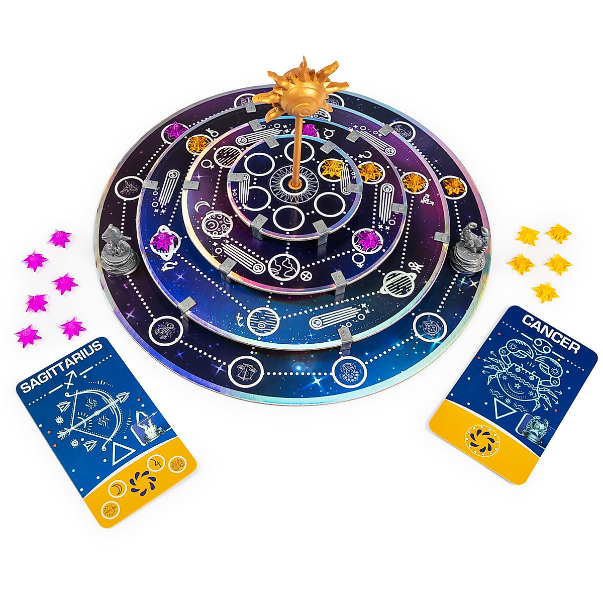 SPIN MASTER GAMES Spin Master Zodiac Clash, Strategic 3D Solar System Board Game, for 2 or 4 Players Aged 8 and Up