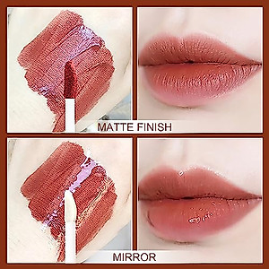 5 Colors Lip Stain Set, Long Lasting Waterproof Peel Off Lip Tint with Lip Oil and Empty Spray Bottle Kit, Transferproof Non-stick Cup Liquid Lipstick Matte Finish Lip Makeup for Women, 0.67 oz