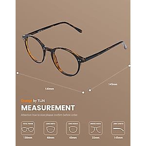 TIJN Vintage Glasses for Women Men Thick Round Rim Eyeglasses Clear Lens