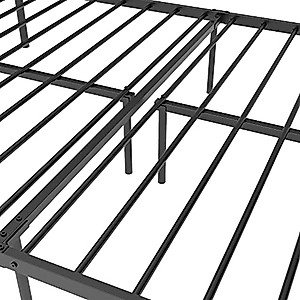 Weehom Full Size Bed Frame, Metal Platform Bed Mattress Foundation/Box Spring Replacement with Headboard Black