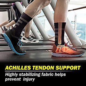 POWERLIX Ankle Orthopedic Brace Compression Support Sleeve (Pair) for Arthritis,Pain Relief,Plantar Fasciitis,Tendon,Tendonitis,Swelling,Muscle (Black-2, Large)