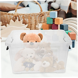 Hohopeti Bed Storage with Lid Capacity Storage Bin Stackable Lidded Container Organizer Box for Home Office