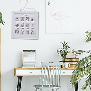 Ozgkee Newborn Baby Picture Frame My First Year Frame Baby Photo Frame 12 Month Baby Keepsake Frames Monthly Milestone Desktop Picture Frame for Photo Memories Baby 1st Birthday Mothers Day Gift