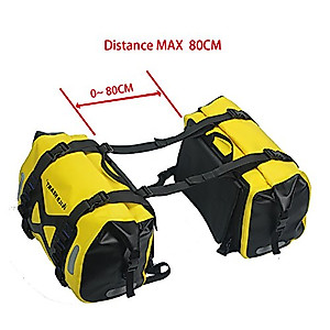 WILD HEART Waterproof Bag Motorcycle saddlebag 50L Tank Bag Motor Side Bag (Black)