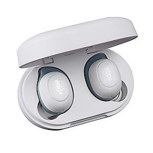 BoomPods Boombuds GS True Wireless - Bluetooth Earbuds IPX5 Water Resistant/Sweatproof Ergofit, Portable Magnetic Charging Case, Best Sports Earphones (White)