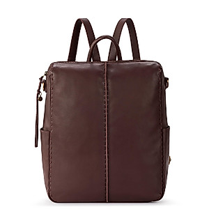 The Sak Los Feliz Backpack in Leather, Detachable Shoulder Strap, Mahogany