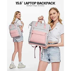 LOVEVOOK Laptop Backpack for Women Teacher Nurse Bag, 15.6 Inch Womens Work Bags, Waterproof Travel Backpack Purse, Business Computer Laptop Bag with USB Port