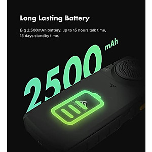 AGM M7 4G Rugged Phone, Large Button Cell Phones for Seniors, Waterproof/Drop-Proof, 2500mAh Battery, Powerful Speaker, 2.4'' Touchscreen, Dual SIM Cards, Facebook/Whatsapp/TikTok, 1GB+8GB