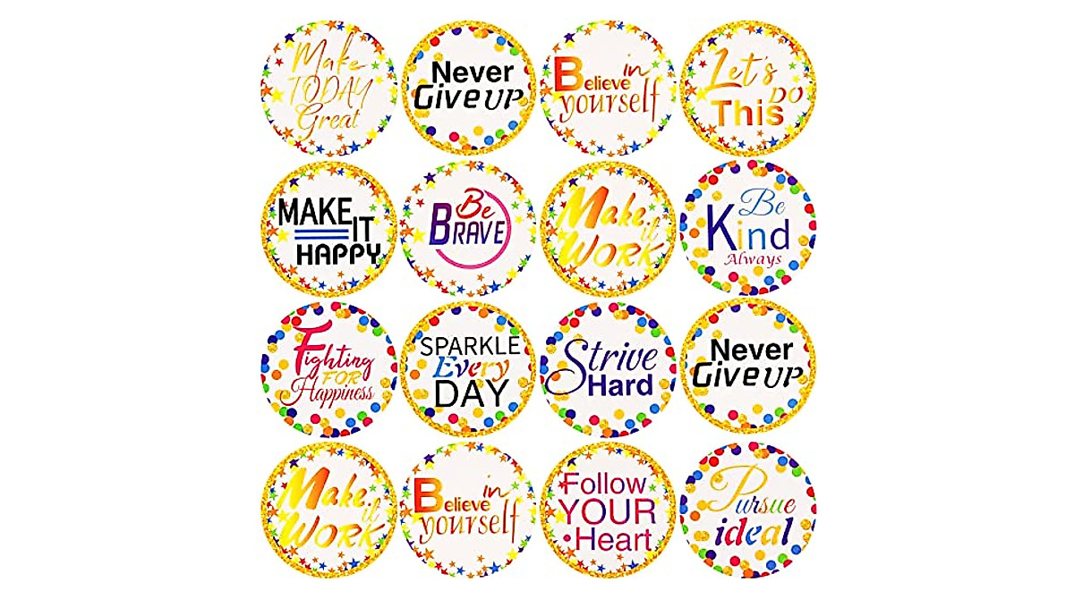 Inspirational Confetti Stickers - 160 Positive Sayings