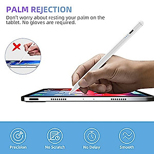 Stylus Pen for iPad, Apple Pencil for iPad 10th 9th Gen, Apple Pen iPad Pencil for iPad Air 5/4/3rd, iPad Pro 11/12.9 Inch, with Palm Rejection & Tilt Sensitivity, Magnetic Stylus iPad Pen, White
