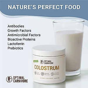 Grass Fed Colostrum Powder, Unflavored Bovine Colostrum for Humans, Colostrum Supplement Powder for Gut Health, Immune Support & Muscle Recovery, 120 grams, Colostrum Powder Grass Fed
