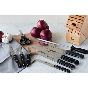HENCKELS Zwilling gourmet 10-pc knife block set, 3.15 Pound, Black/Stainless Steel (36131-005)