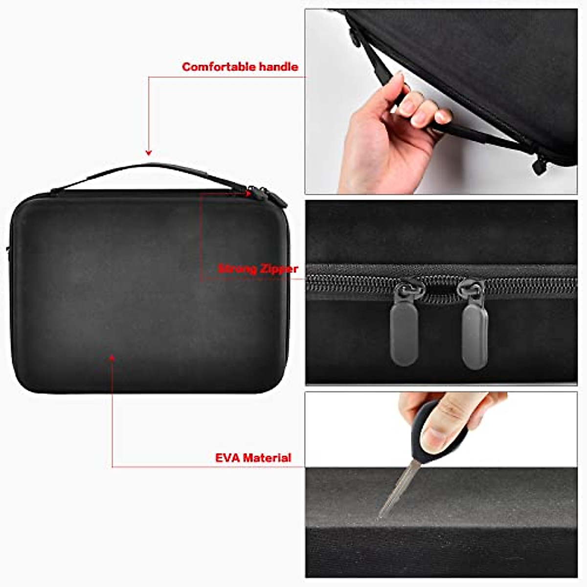 Case Compatible with DBPOWER 11.5" 12" Portable DVD Player for Car, Holder Storage Bag with Strap & Net Pocket for Battery, Car Charger, Power Adaptor and Remote Control- Black (Case Only)