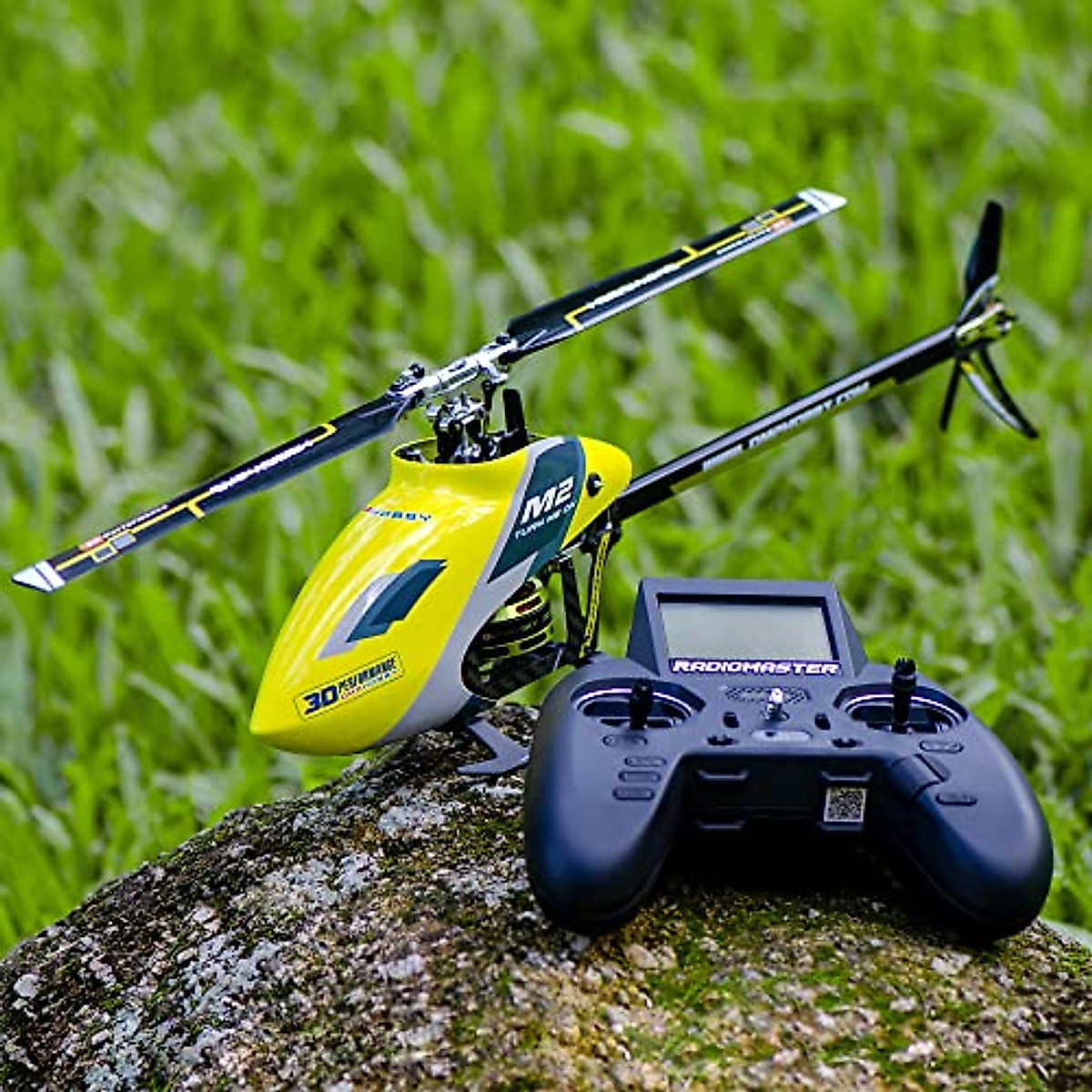 OMPHOBBY M2 EVO Ready to Fly 3D RC Helicopter Outdoor, 6CH Remote Control Helicopters for Adults, Compatible with RadioMater Zorro Transmitter Red