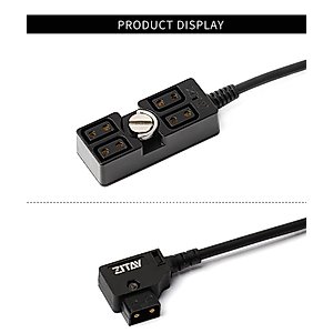 ZITAY D-tap 1x4 Power Splitter Hub with Reverse Insertion Prevention Adapter for VMount Battery