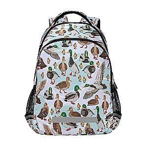 ALAZA Mallard Ducks Pattern Backpack for Students Boys Girls School Bag Travel Daypack