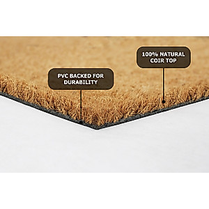 IRONGATE Welcome Doormat - Non Slip Dirt Trapping Chevron Tile Print Coco Coir Door Mat - Low Profile Front Doormat - Indoor Outdoor Durable Easy Clean High Traffic Area Patio Entryway Doormat -17x30