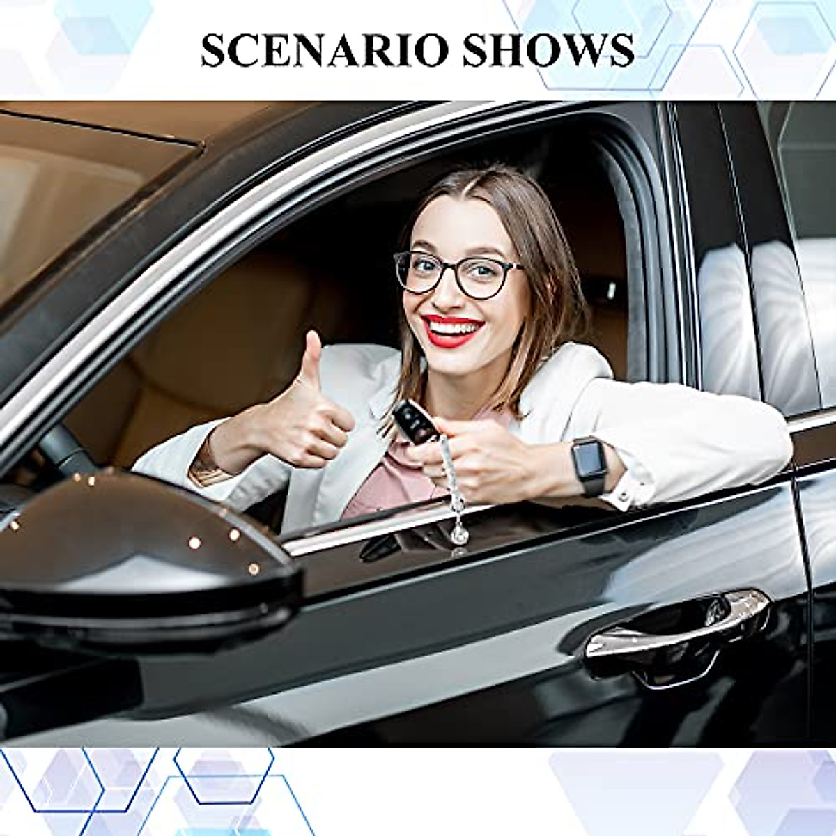 Crystal Bling Car Keychain for Women Glitter Rhinestone Keychain Ring Strap Key Fob Fashionable Glitter Key Fob Keychain Accessories Car Key Chains Car Key Decorations DIY Crafts (White,1 Piece)