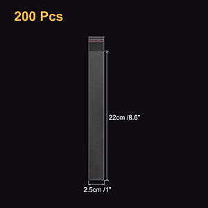 uxcell 200Pcs Clear Cello Bags, 1" x 8" Plastic Self Sealing OPP Cello Treat Bags Cello Poly Bags for Packing Cookies Candy Jewelry Gifts, Clear