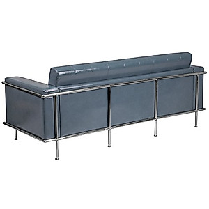 Flash Furniture HERCULES Lesley Series Contemporary Gray LeatherSoft Sofa with Encasing Frame