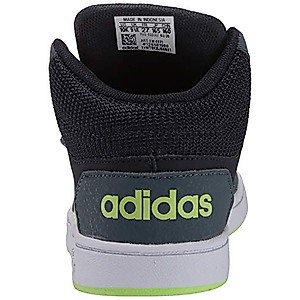 adidas Boy's Hoops 2.0 Mid Basketball Shoe, Ink/Green/Legacy Blue, 5.5 Little Kid