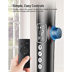 Mirdred Fans for Home Bedroom, 18'' Standing Floor Fans for Home,12 Speeds Oscillating Fan with Remote, Pedestal Fan with Adjustable Height,3 Wind Modes,18H Timer, 85° Oscillation