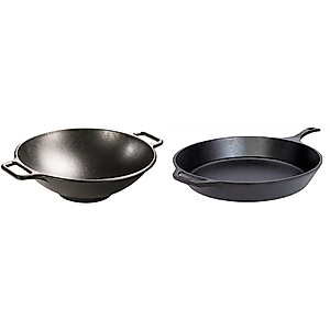 Lodge 14 Inch Cast Iron Wok 15 Inch Cast Iron Skillet
