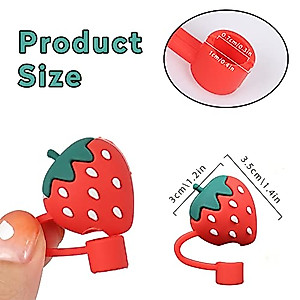 Silicone Word Straw Cover Cute Reusable Drinking Straw Caps Lids Dust-Proof Straw Plugs for Straw Tips for Home Kitchen Accessories (D-8PCS)