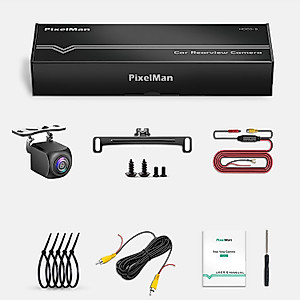 HD Backup Camera,Metal Housing 170 Degree Wide View Angle License Plate Rear View Camera for Car,Clear Night Vision IP69 Waterproof Rearview Universal Reverse Cam Kit for Vehicle SUV RV Pickup