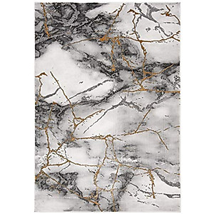 SAFAVIEH Craft Collection 5'3" x 7'6" Grey / Gold CFT877F Modern Abstract Non-Shedding Living Room Bedroom Dining Home Office Area Rug