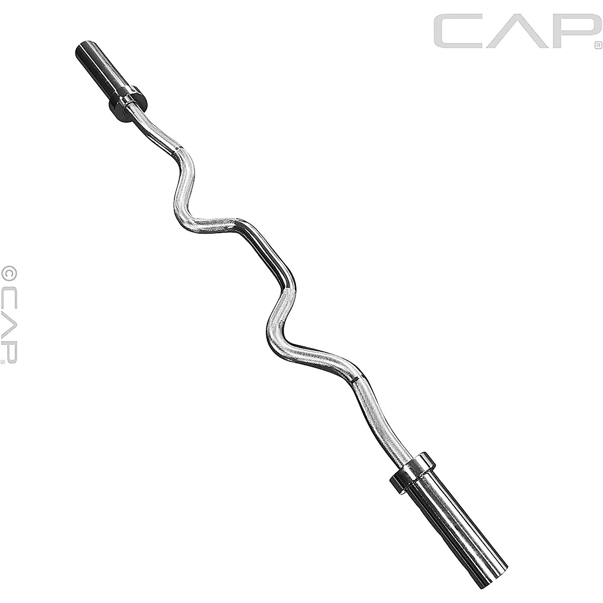 CAP Barbell Solid Olympic Super Curl Bar, Bronze Bushings, Chrome,48 inches (New Version) (OBIS-48-3)