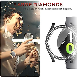 Generic 40mm Case for Samsung Galaxy Watch 5/4 40mm - Screen Protector + Bling Bumper Case - Unisex - Blue - Water Resistant - Solid Theme - Accessorizing & Protecting