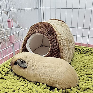 Oncpcare Cozy Ferret Bed Guinea Pig Cave Bed Tent Fleece Rat Hideout House Nest Cage Accessories for Chinchilla Squirrel Hedgehog