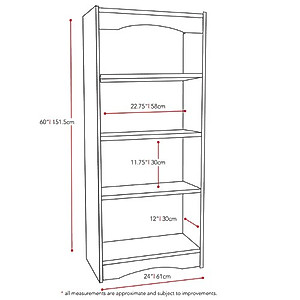 Sonax Hawthorn Tall Bookcase, 60", Midnight Black