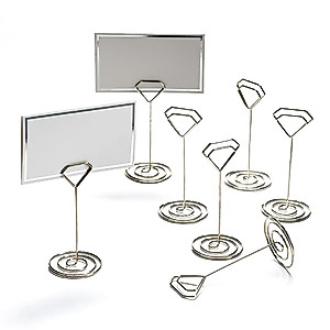 Jofefe 24Pcs Unique Table Number holders with 24Pcs Place Cards, Place Card Holder, Table Card Holders, Table Number Stands, Photo holder Name Card Picture Clips for Wedding, Birthday Party