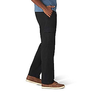 Wrangler Authentics mens Relaxed Fit Stretch Cargo Casual Pants, Black, 34W x 32L US